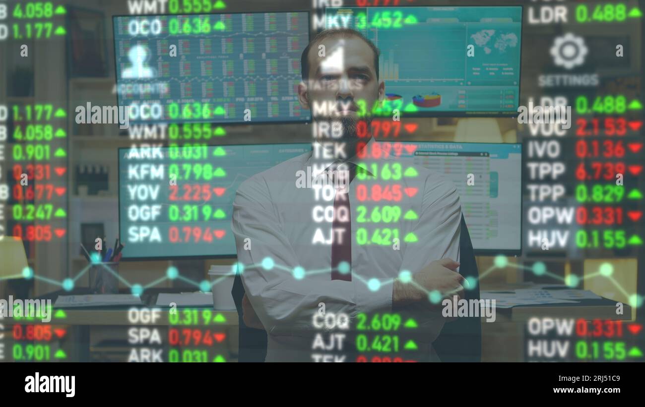 Expert uses augmented reality to analyze financial charts, data, and ...