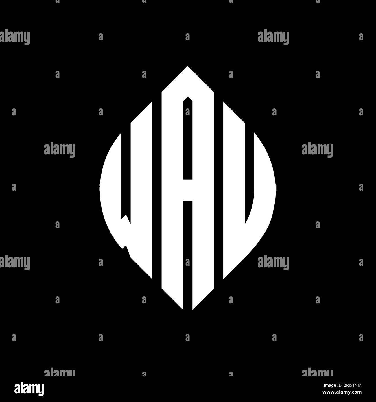 WAU circle letter logo design with circle and ellipse shape. WAU ...