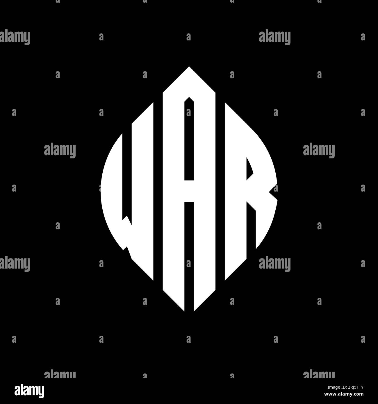 WAR circle letter logo design with circle and ellipse shape. WAR ...