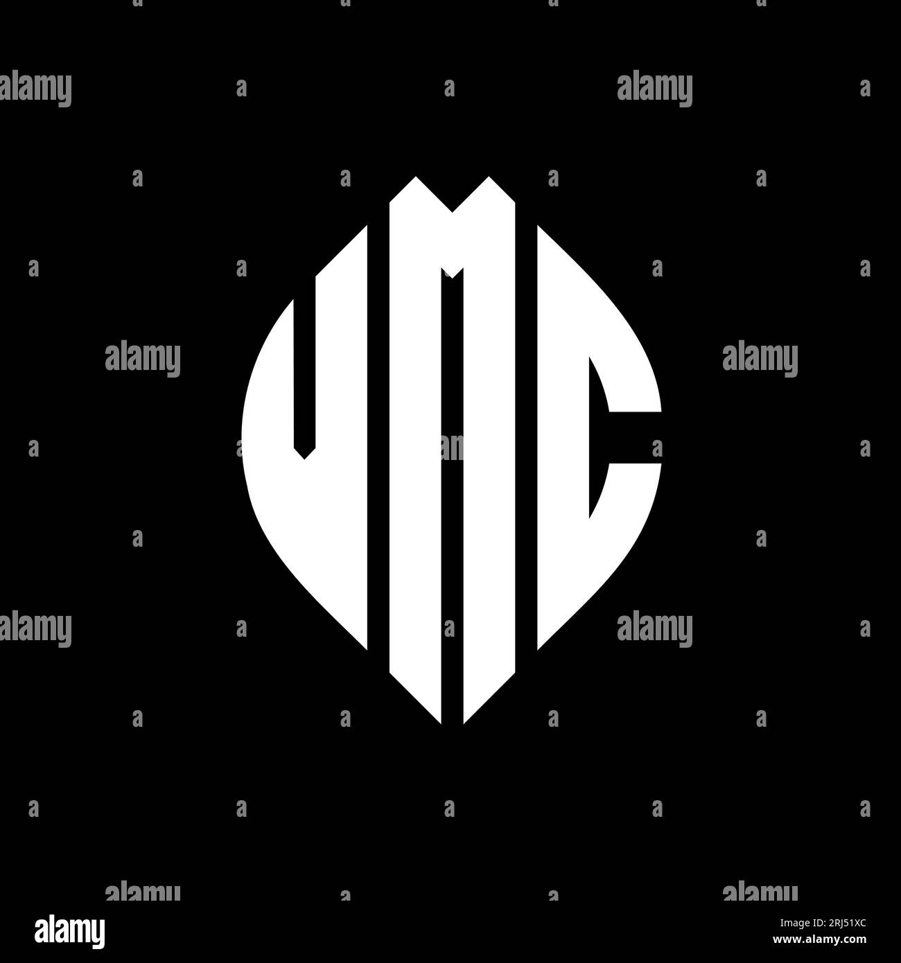 VMC circle letter logo design with circle and ellipse shape. VMC ...