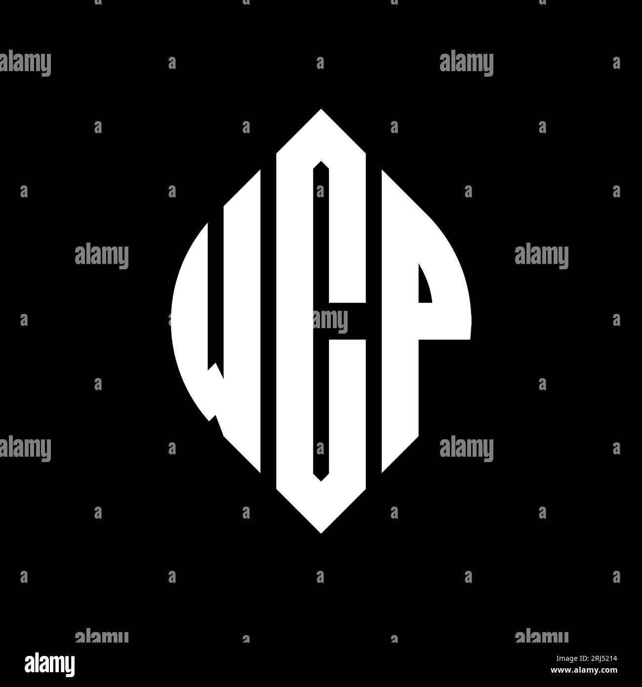 WCP circle letter logo design with circle and ellipse shape. WCP ...