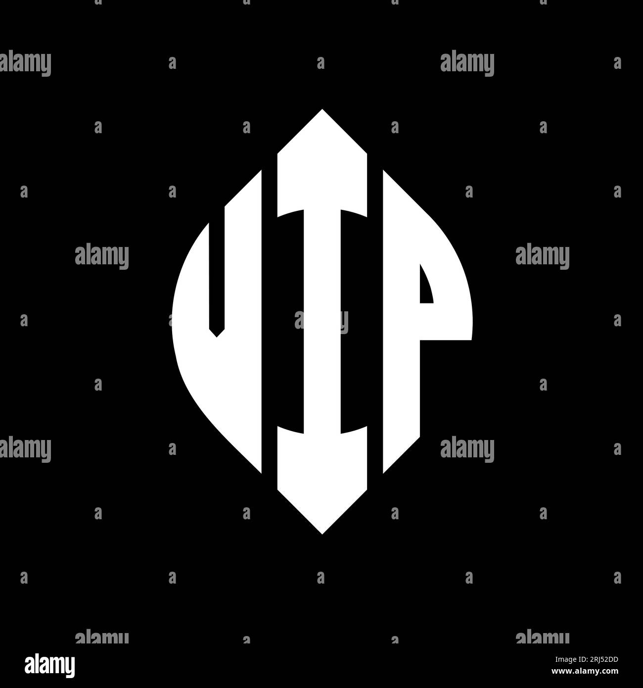 VIP circle letter logo design with circle and ellipse shape. VIP ...