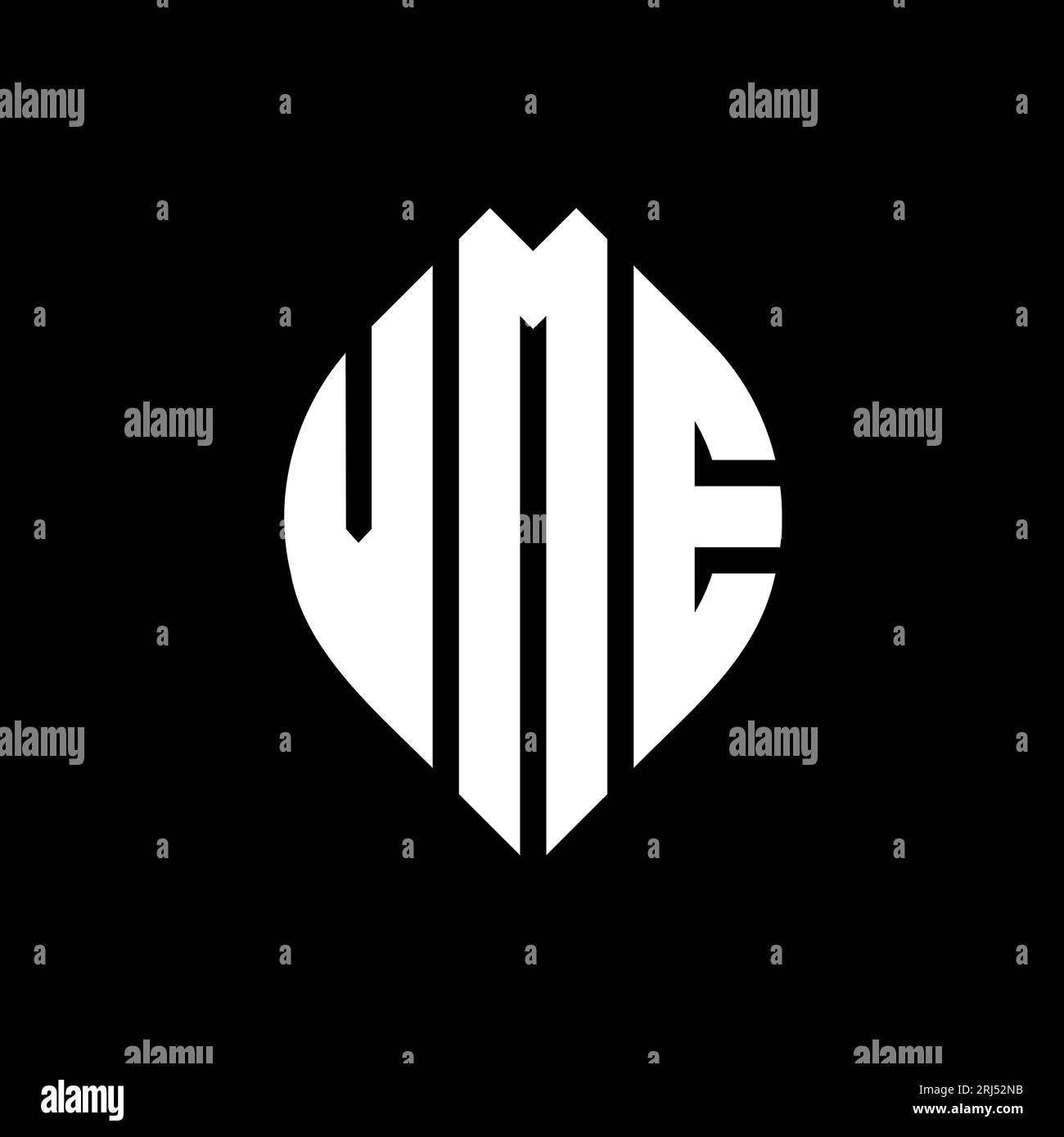 VME circle letter logo design with circle and ellipse shape. VME ...