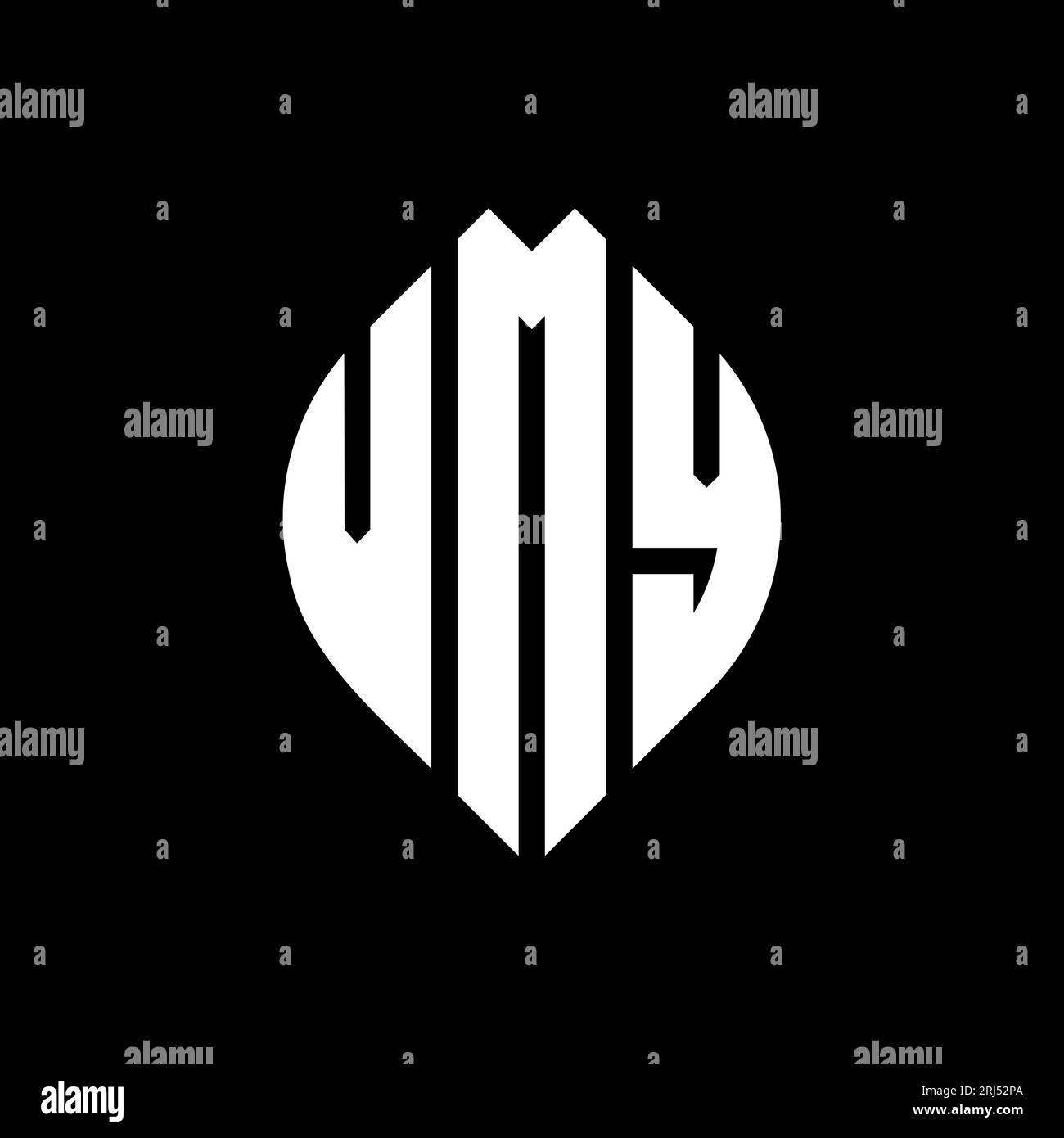VMY circle letter logo design with circle and ellipse shape. VMY ...