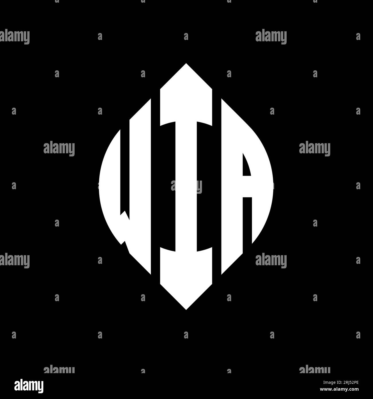 WIA circle letter logo design with circle and ellipse shape. WIA ...