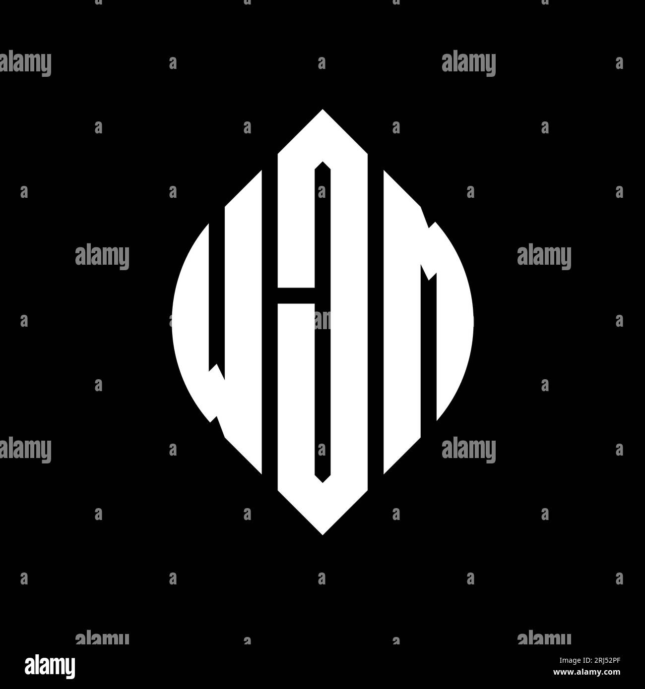 WJM circle letter logo design with circle and ellipse shape. WJM ...