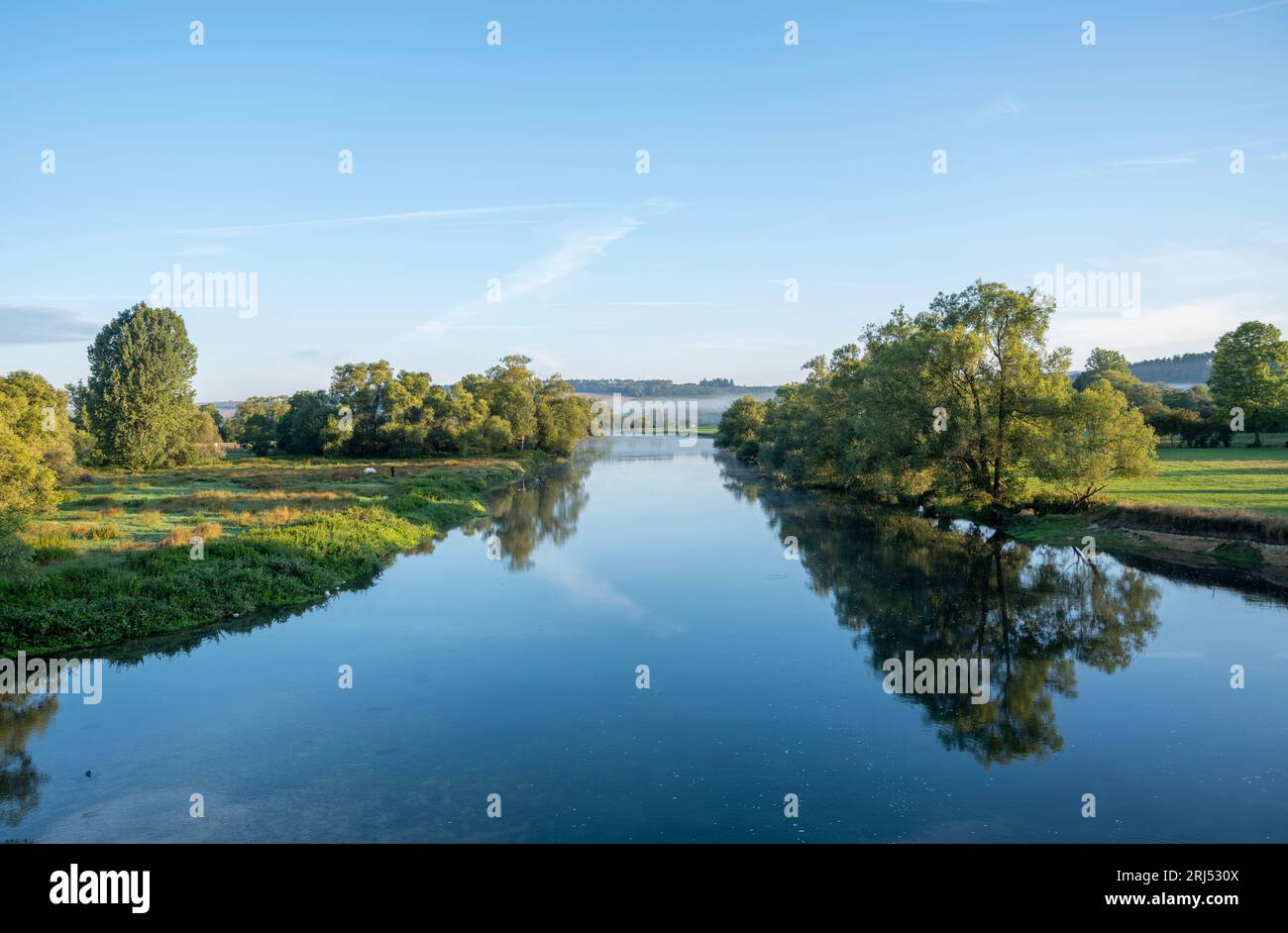river maas in countryside near verdun in northern france Stock Photo ...