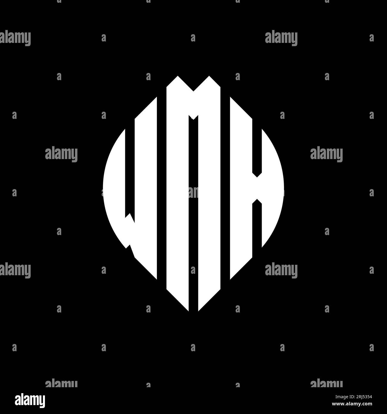 WMX circle letter logo design with circle and ellipse shape. WMX ...