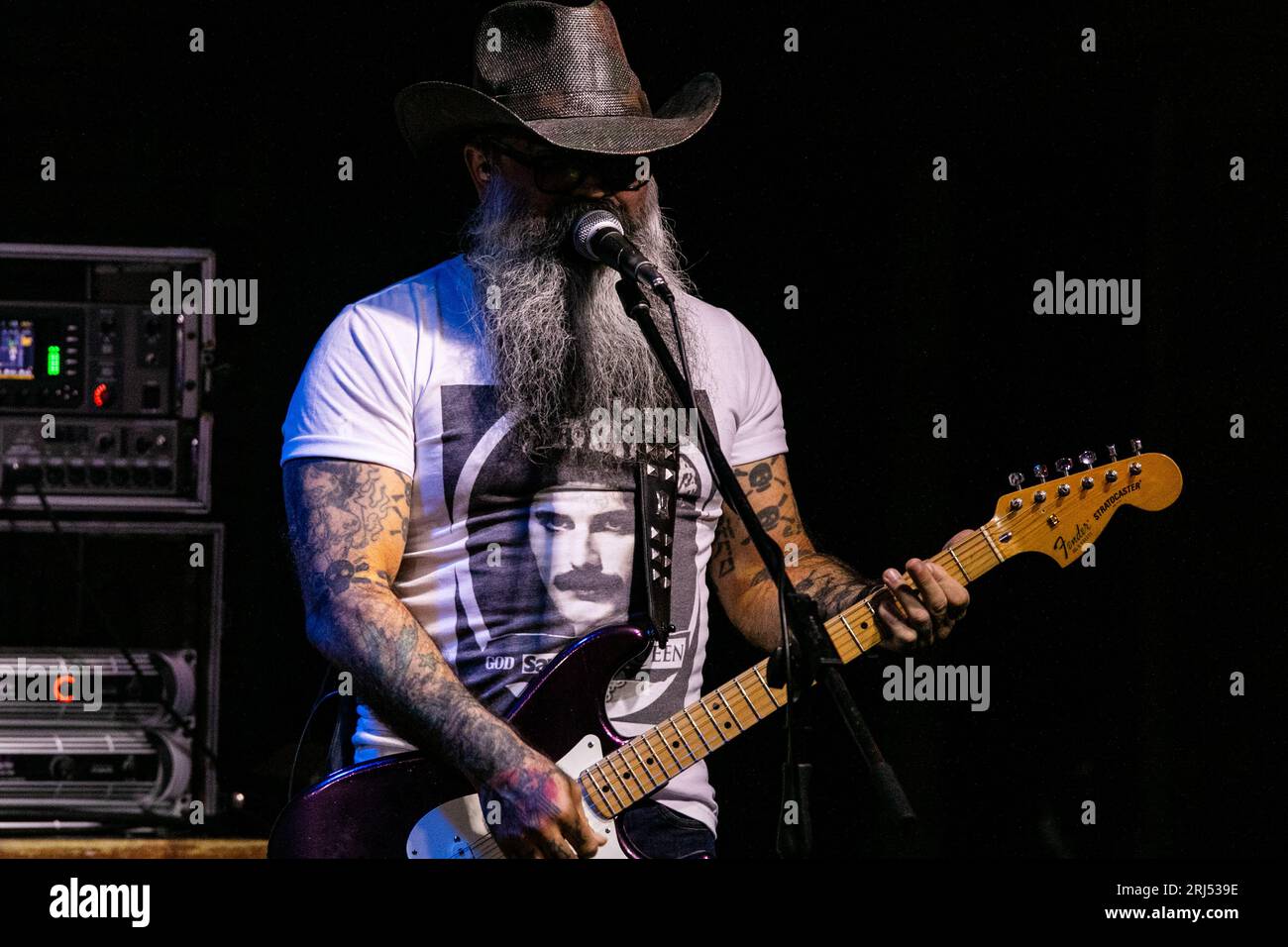 Edmonton, Canada. 19th Aug, 2023. Joe Veltri performs with the Hillside ...