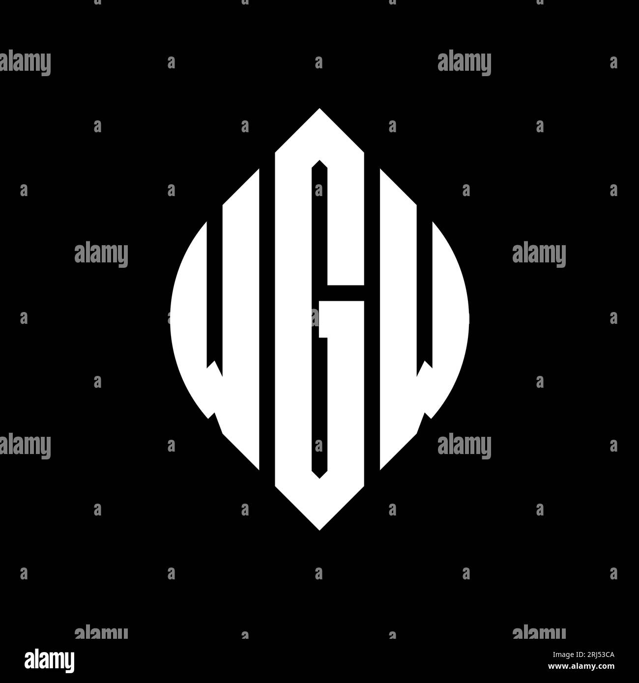 WGW circle letter logo design with circle and ellipse shape. WGW ...