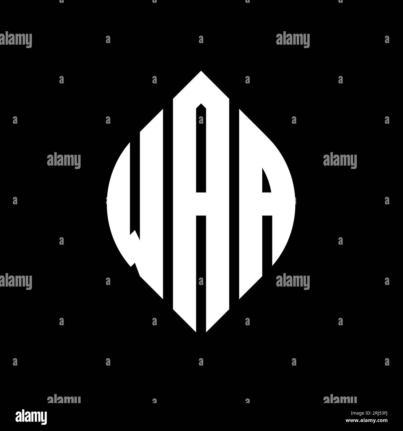 WAA circle letter logo design with circle and ellipse shape. WAA ...