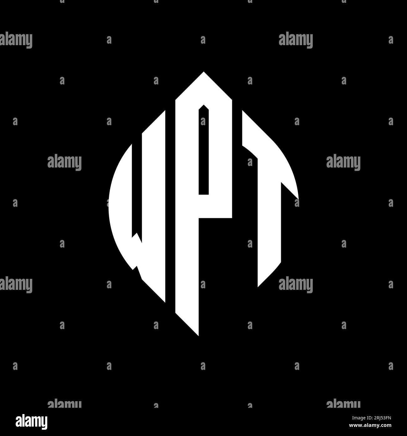 WPT circle letter logo design with circle and ellipse shape. WPT ...