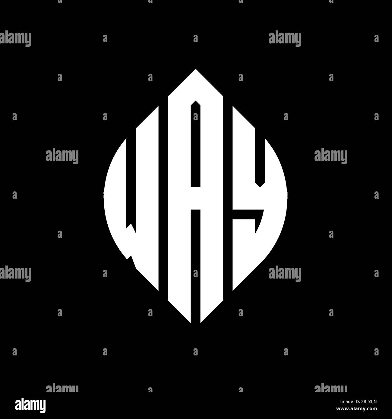 WAY circle letter logo design with circle and ellipse shape. WAY ...