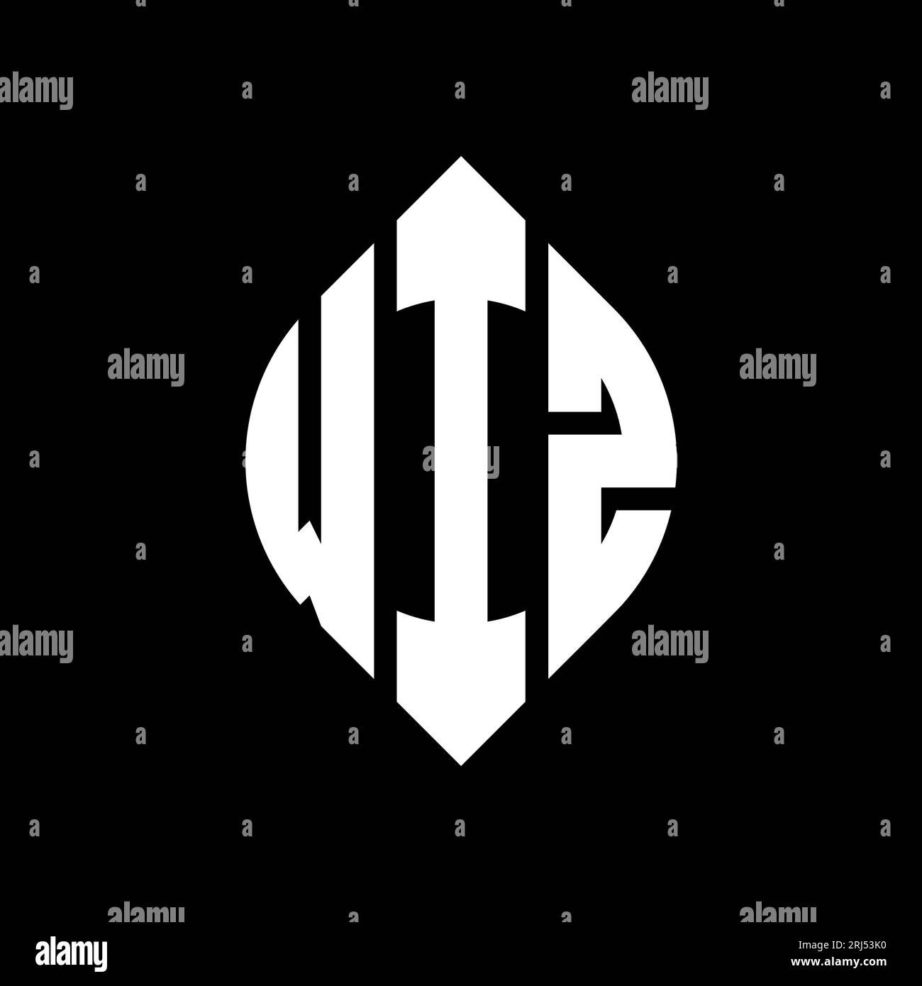 WIZ circle letter logo design with circle and ellipse shape. WIZ ...