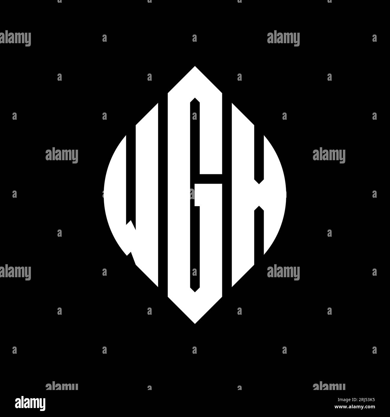 WGX circle letter logo design with circle and ellipse shape. WGX ...