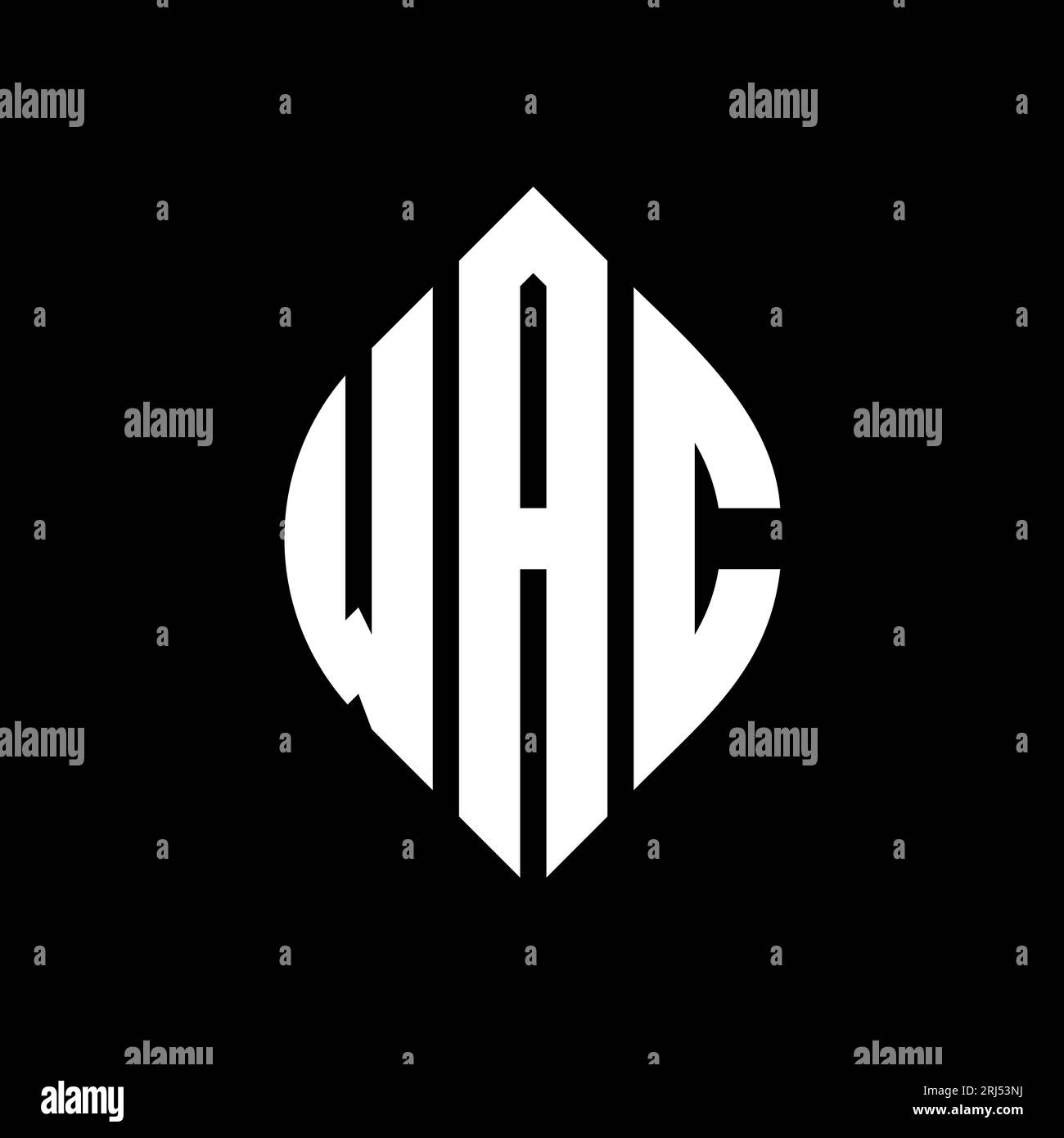 WAC circle letter logo design with circle and ellipse shape. WAC ...