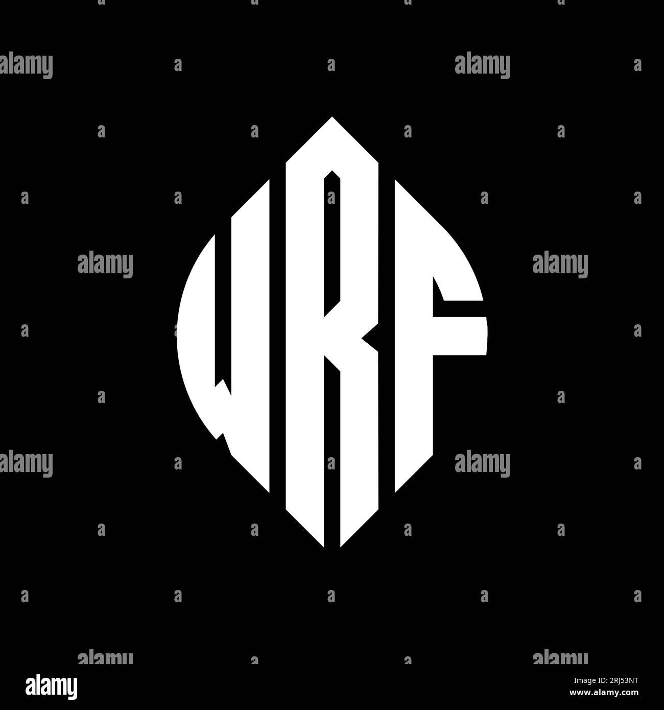 WRF circle letter logo design with circle and ellipse shape. WRF ...