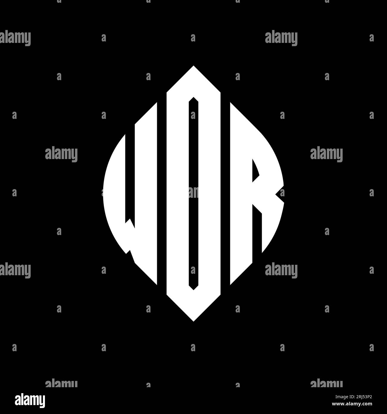 WOR circle letter logo design with circle and ellipse shape. WOR ...