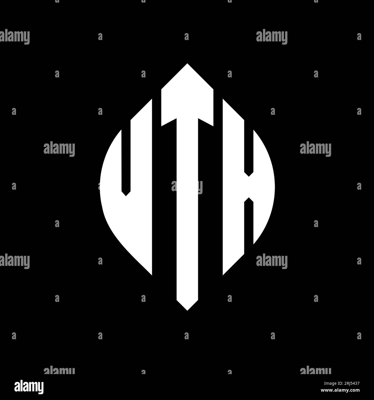 VTX circle letter logo design with circle and ellipse shape. VTX ...