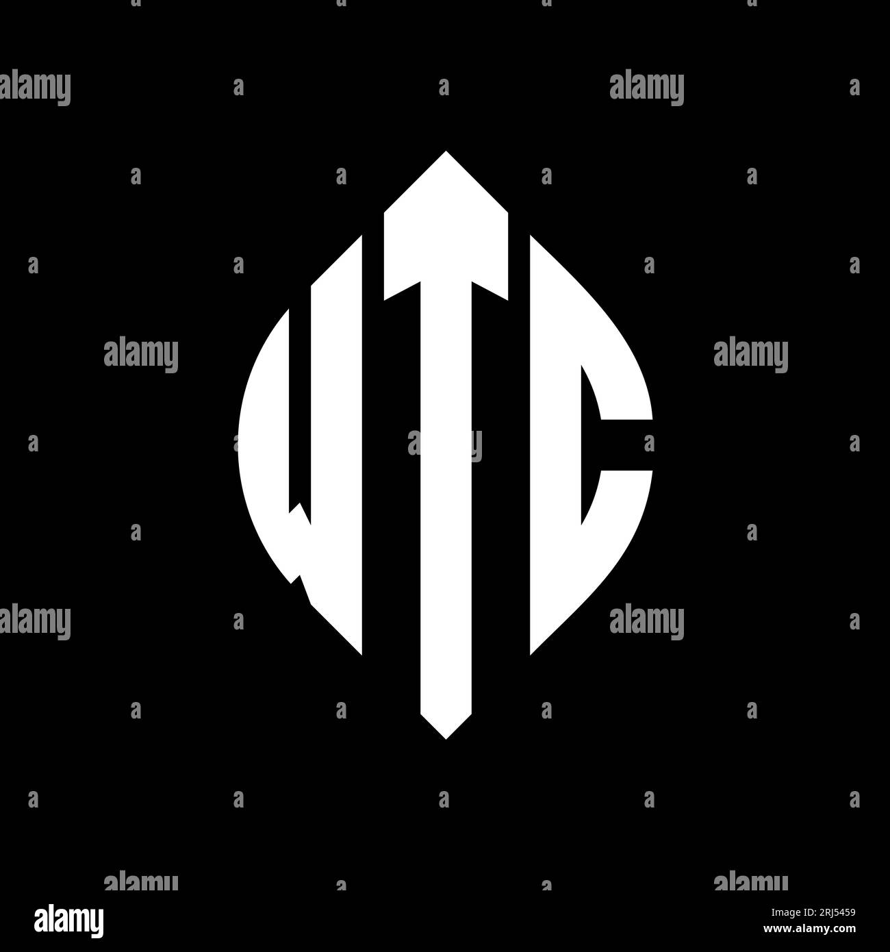 WTC circle letter logo design with circle and ellipse shape. WTC ...