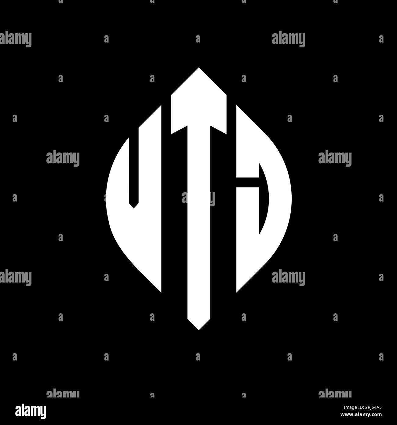 VTJ circle letter logo design with circle and ellipse shape. VTJ ...