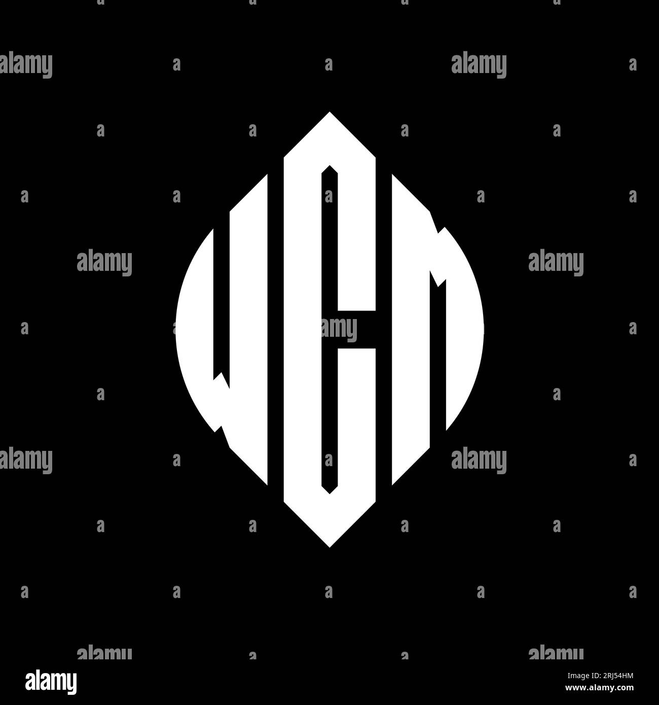 WCM circle letter logo design with circle and ellipse shape. WCM ...