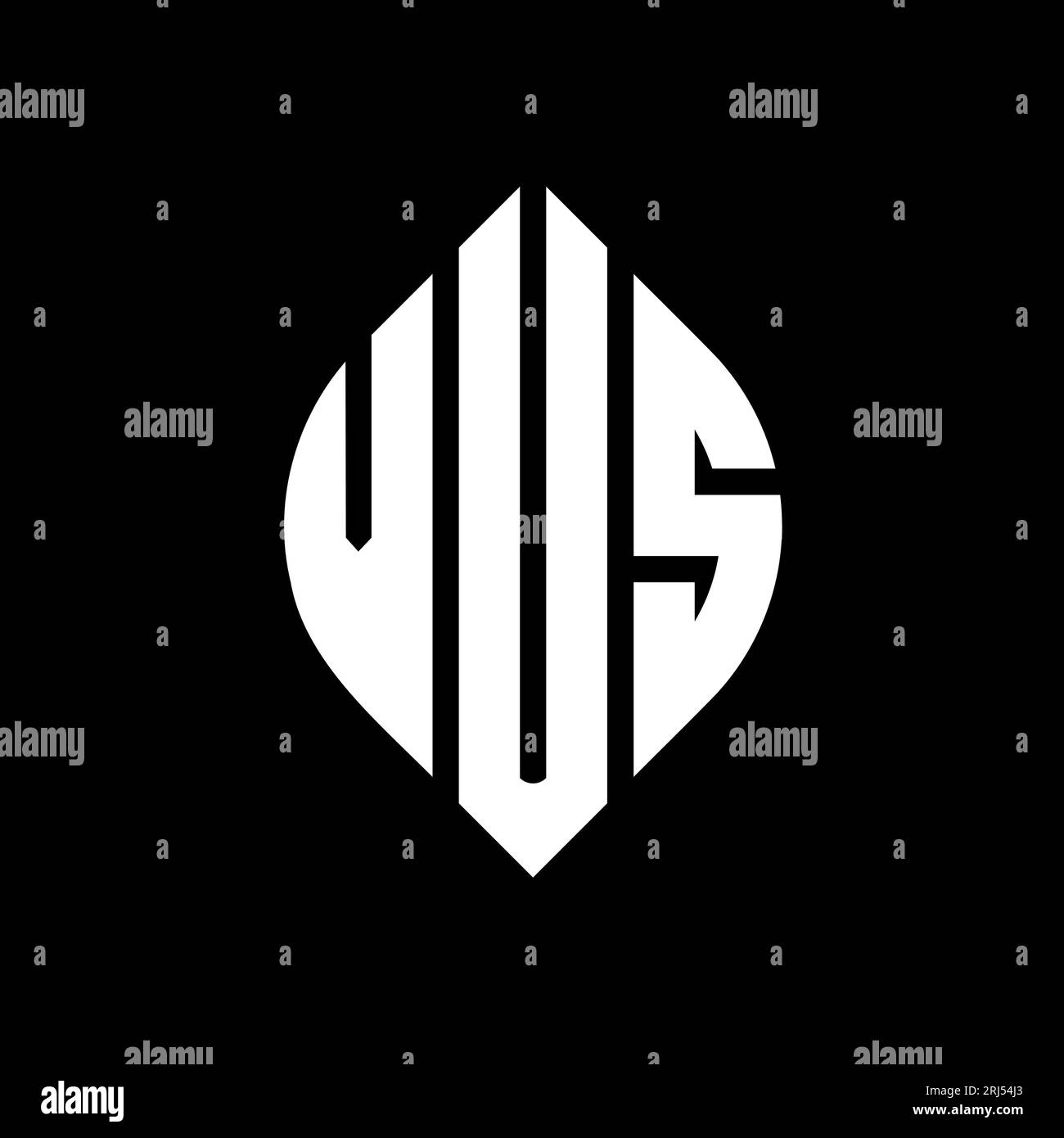 VUS circle letter logo design with circle and ellipse shape. VUS ...