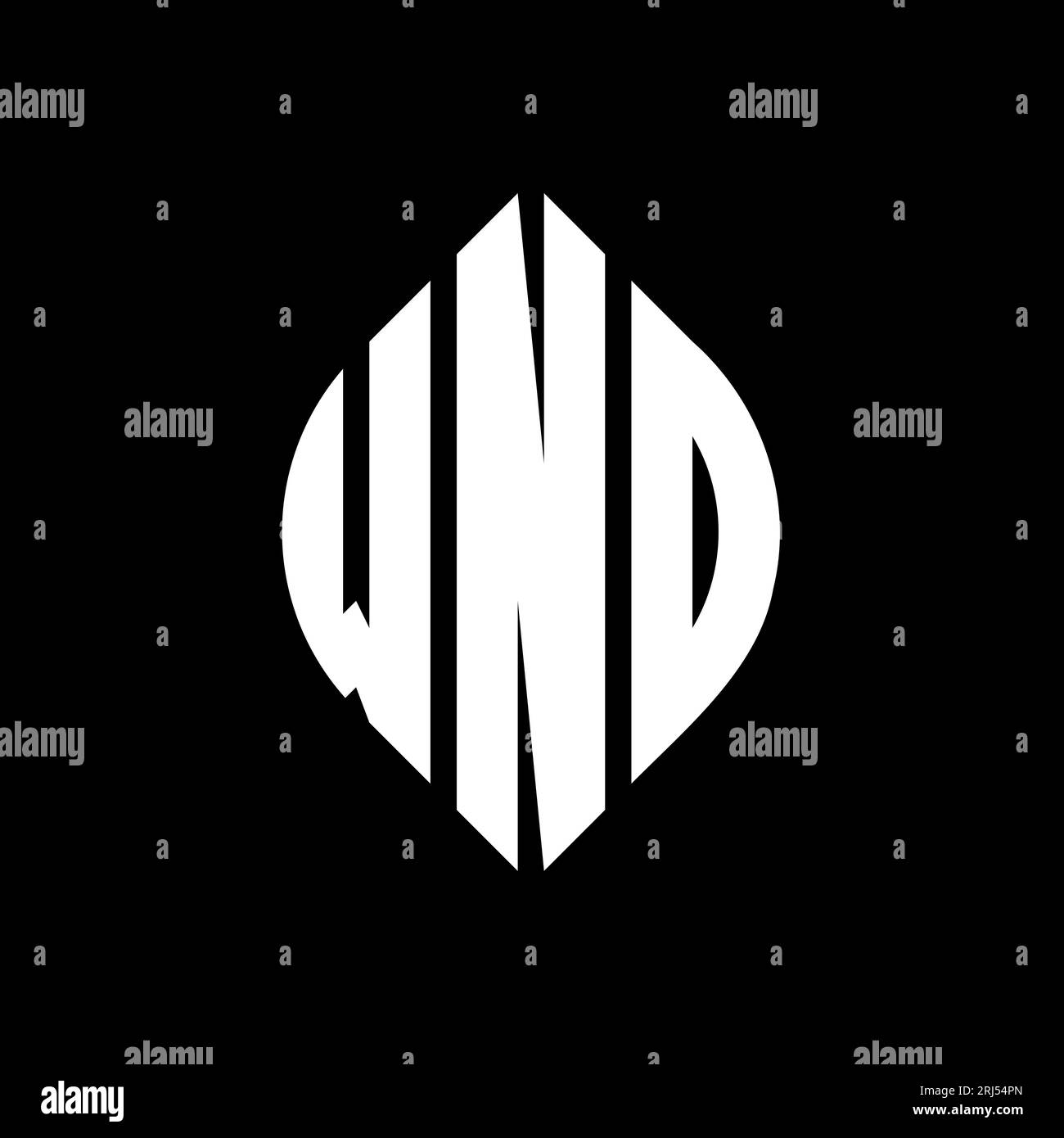 WND circle letter logo design with circle and ellipse shape. WND ...