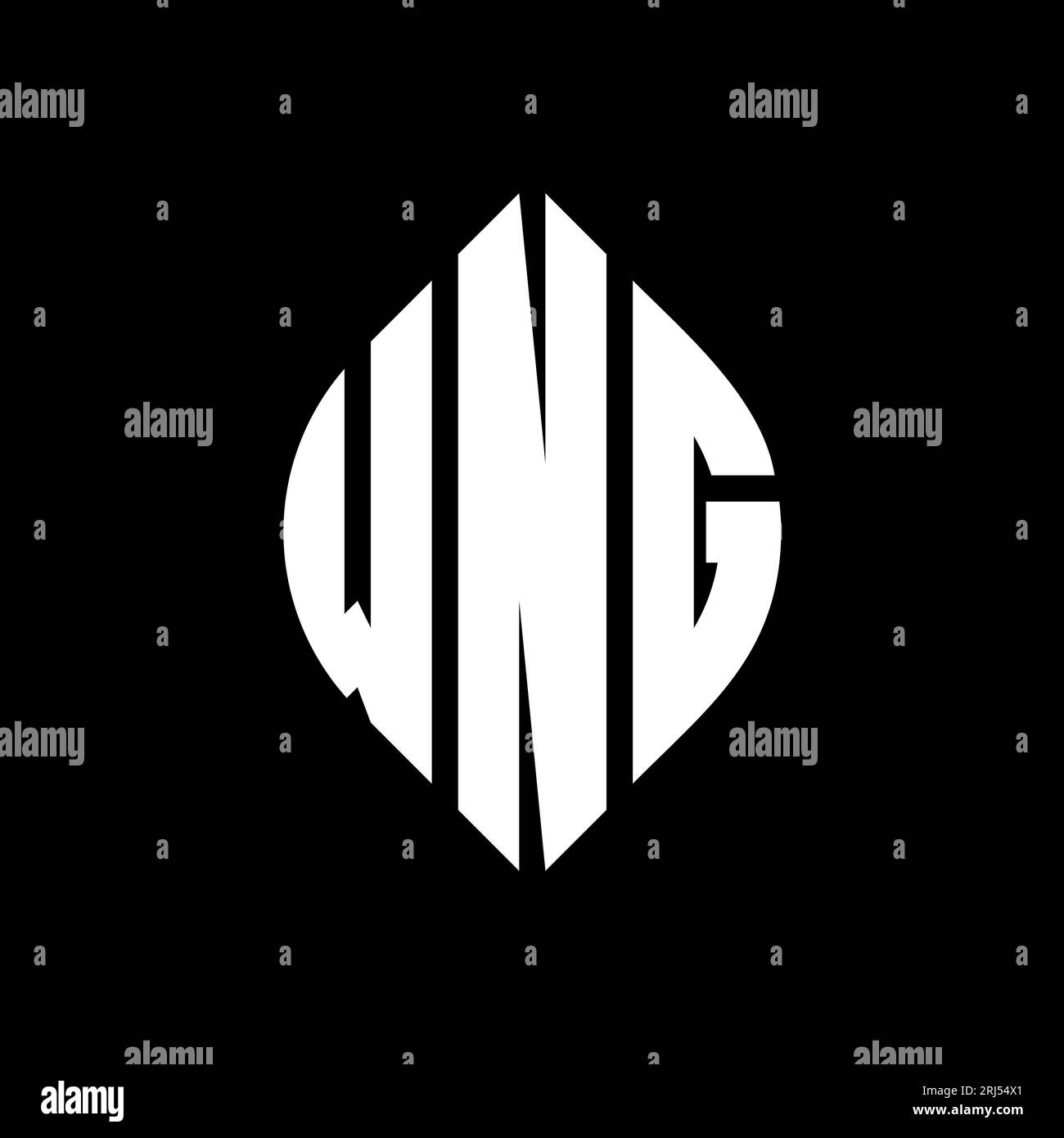 WNG circle letter logo design with circle and ellipse shape. WNG ...