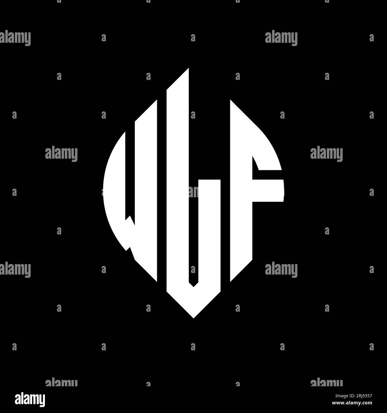 WLF circle letter logo design with circle and ellipse shape. WLF ...