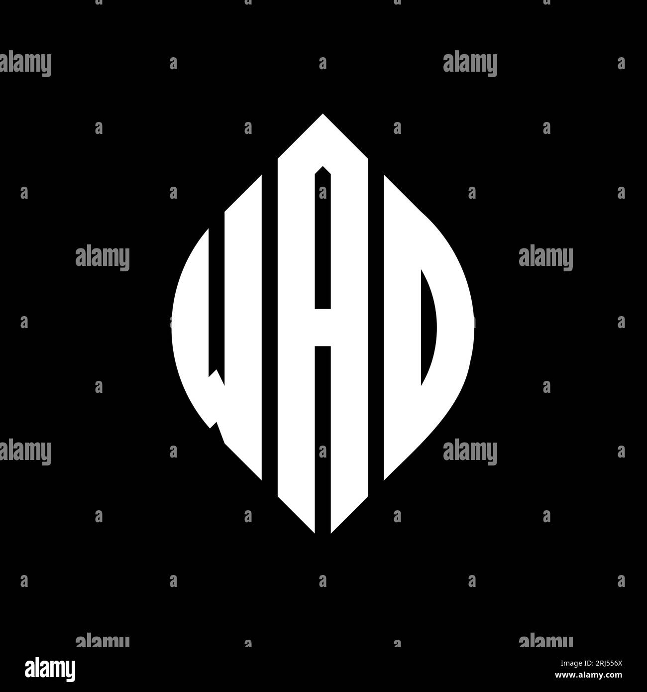 WAD circle letter logo design with circle and ellipse shape. WAD ...