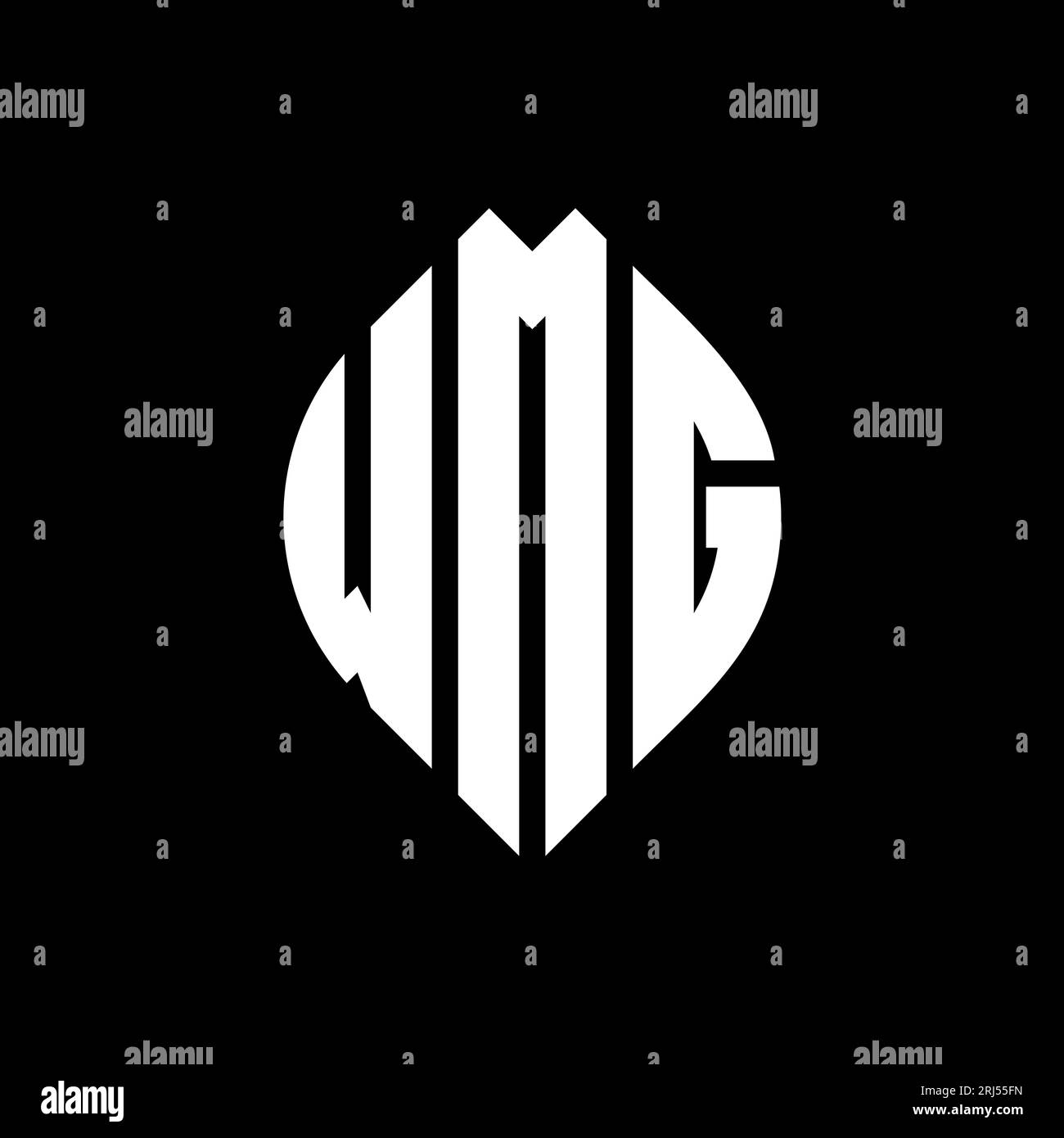 WMG circle letter logo design with circle and ellipse shape. WMG ...