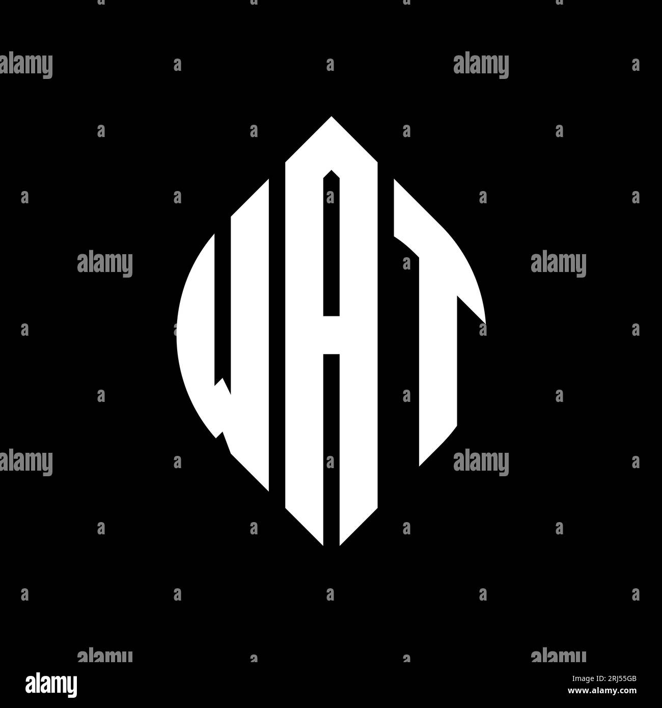 WAT circle letter logo design with circle and ellipse shape. WAT ...