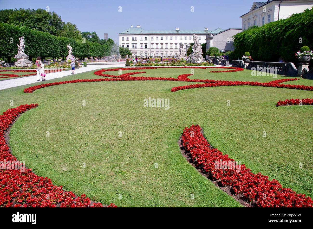 Salzburg, Austria, Gardens and historic buildings in The Mirabellgarten ...