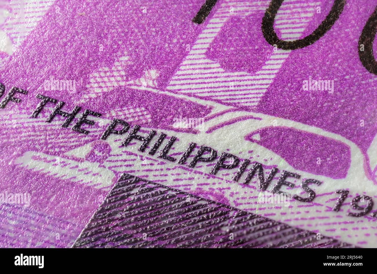 Extreme macro photography of a 100 Peso banknote. Ultra close up of a ...