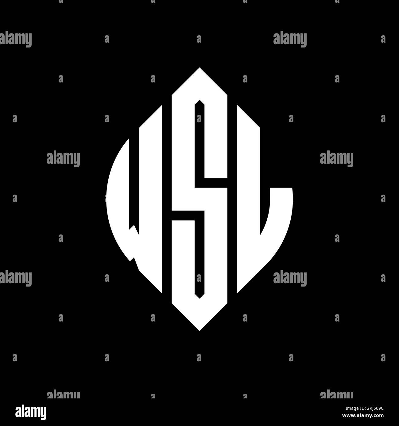 WSL circle letter logo design with circle and ellipse shape. WSL ...
