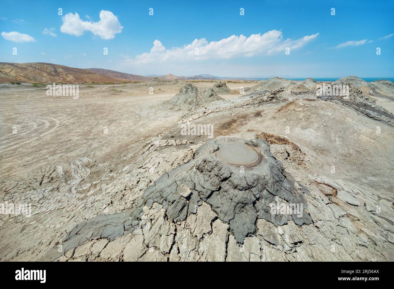 Mud volcanoes in Gobustan. Azerbaijan Stock Photo - Alamy