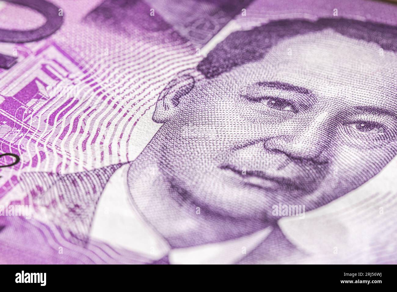 Extreme macro photography of a 100 Peso banknote. Ultra close up of a ...