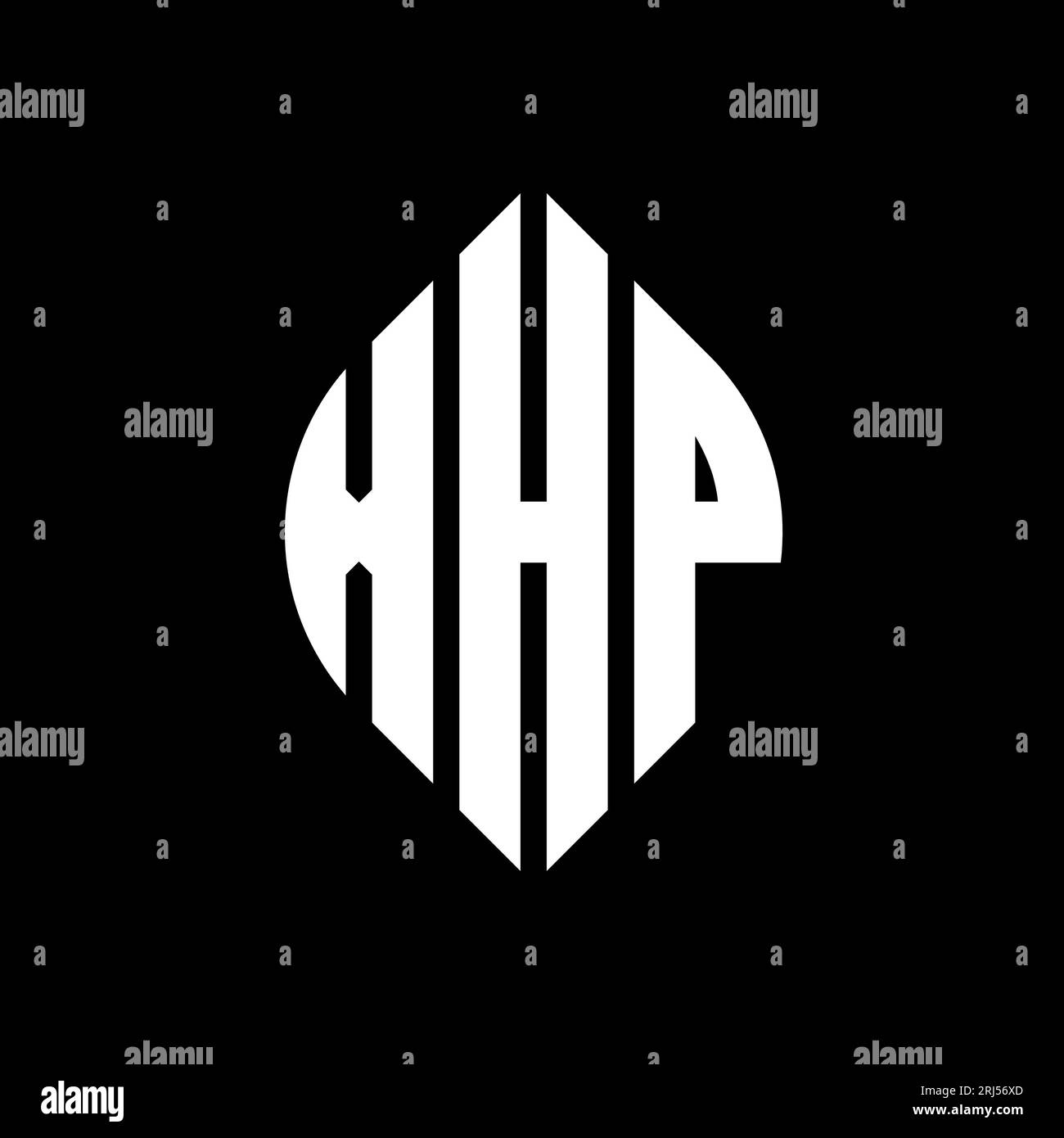 XHP circle letter logo design with circle and ellipse shape. XHP ...