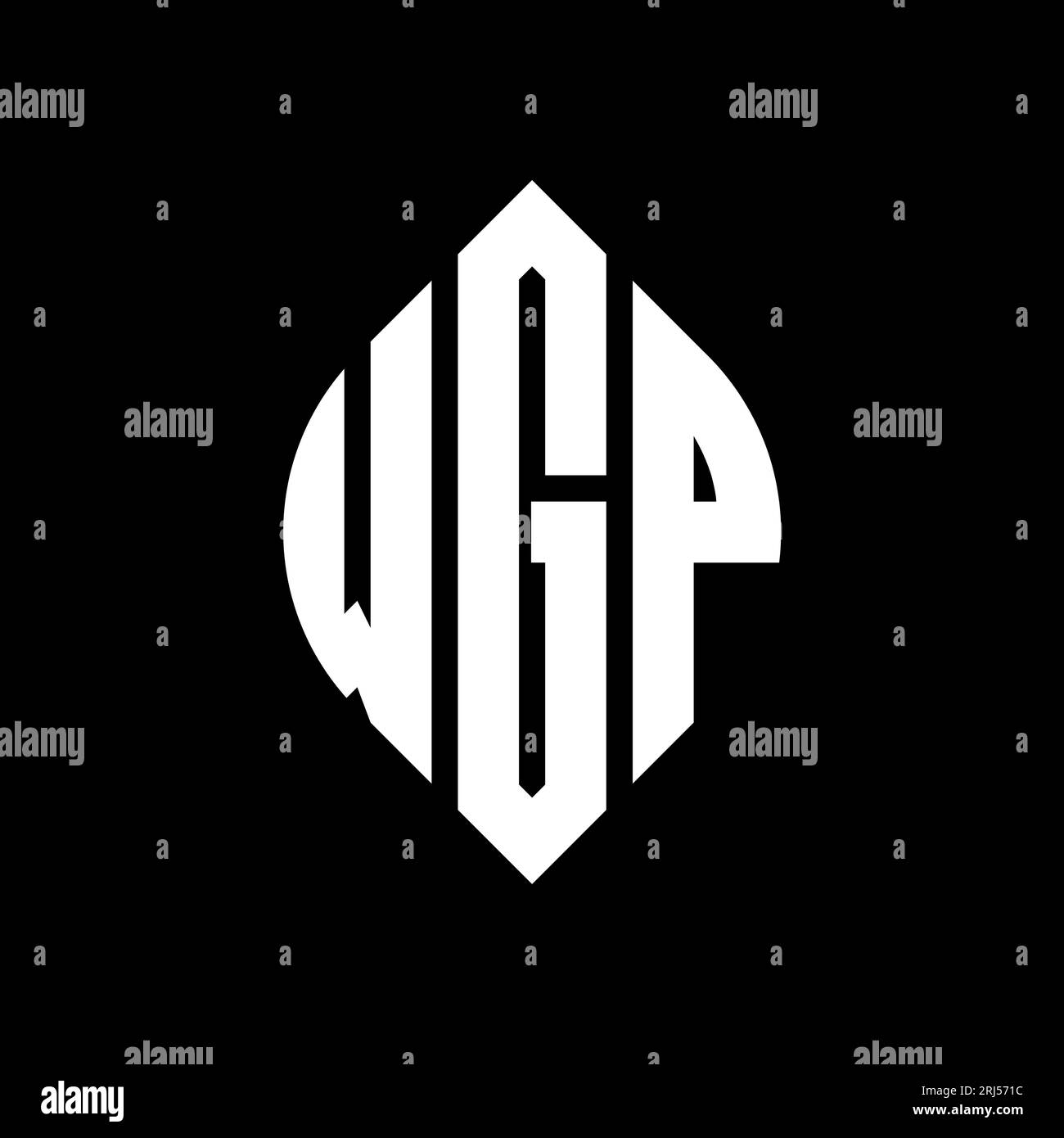 WGP circle letter logo design with circle and ellipse shape. WGP ...