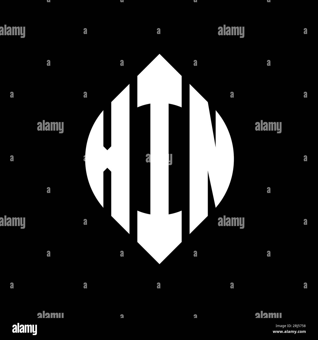 XIN circle letter logo design with circle and ellipse shape. XIN ...