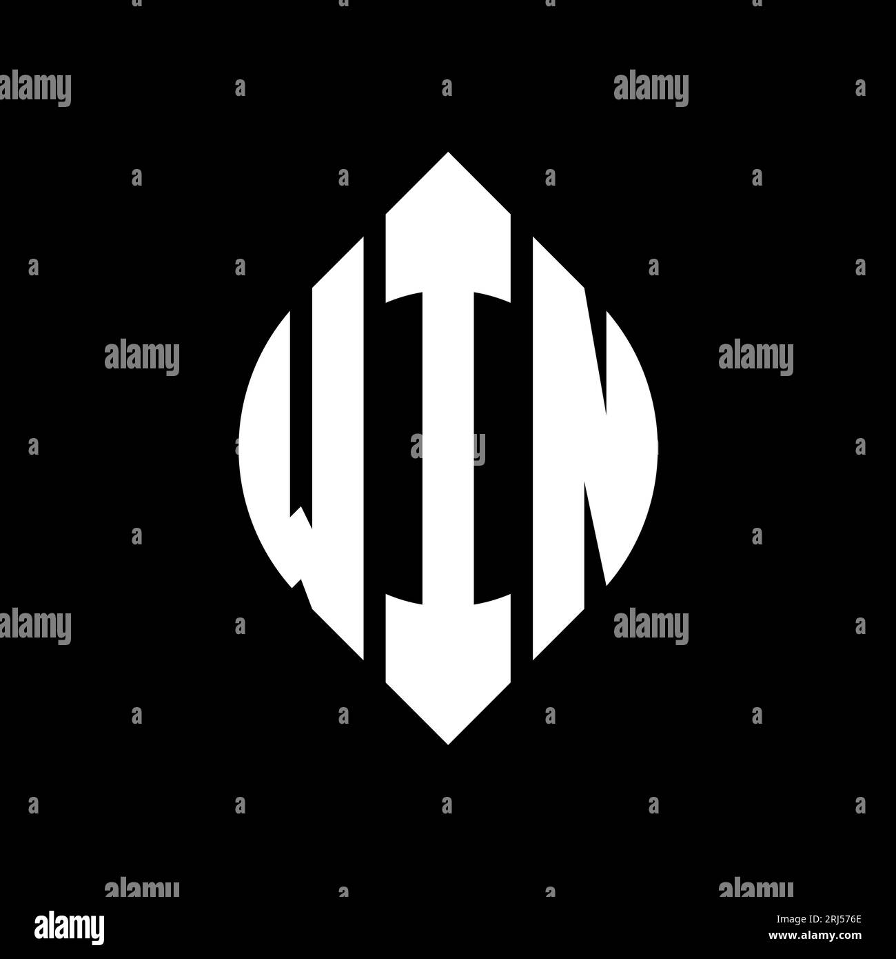 WIN circle letter logo design with circle and ellipse shape. WIN ...