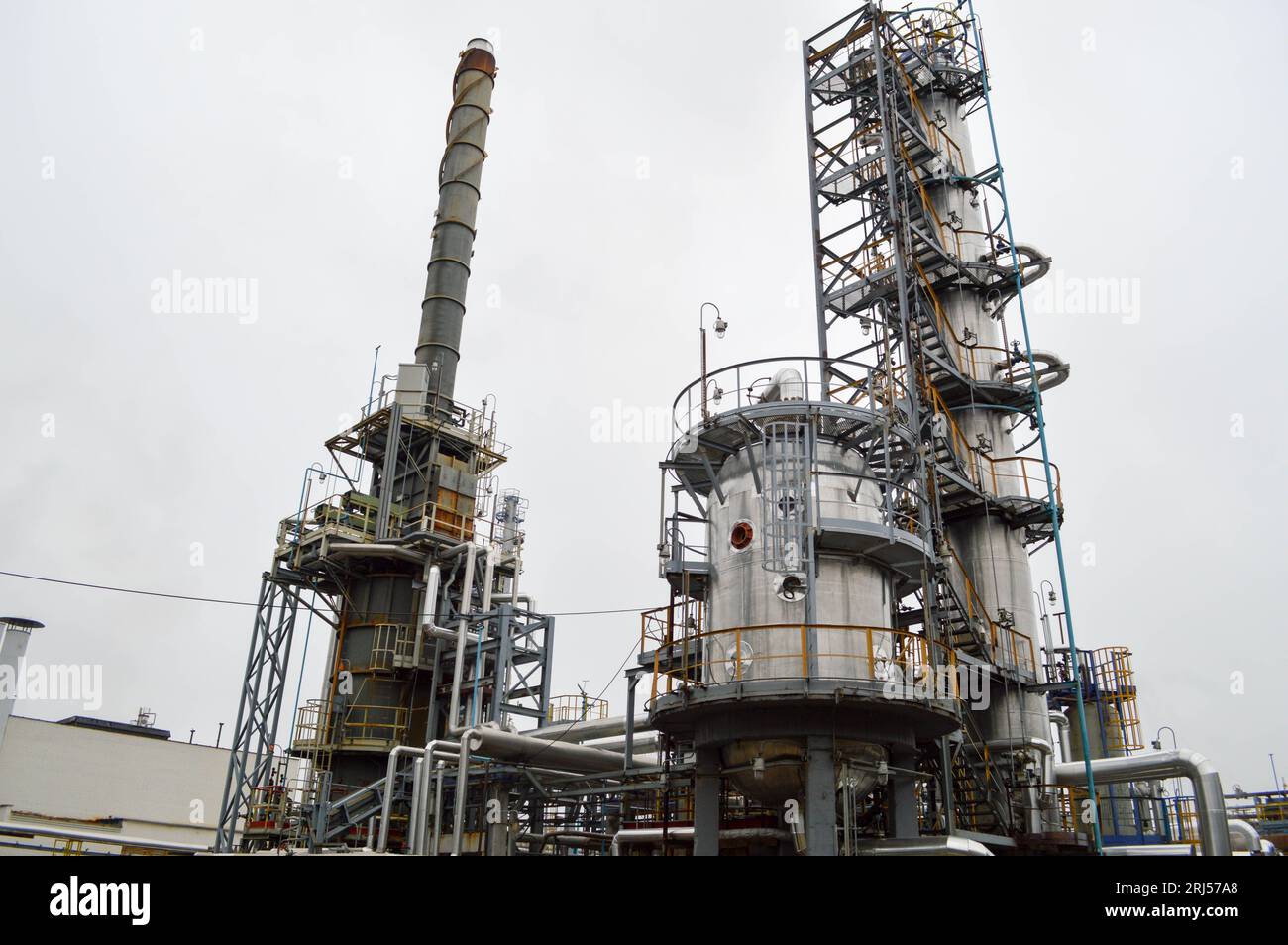 Installation for primary oil refining. Oil and gas refinery. Chemical ...