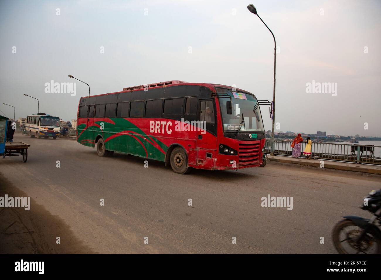 A bus of Bangladesh Road Transport Corporation (BRTC) crossing the ...