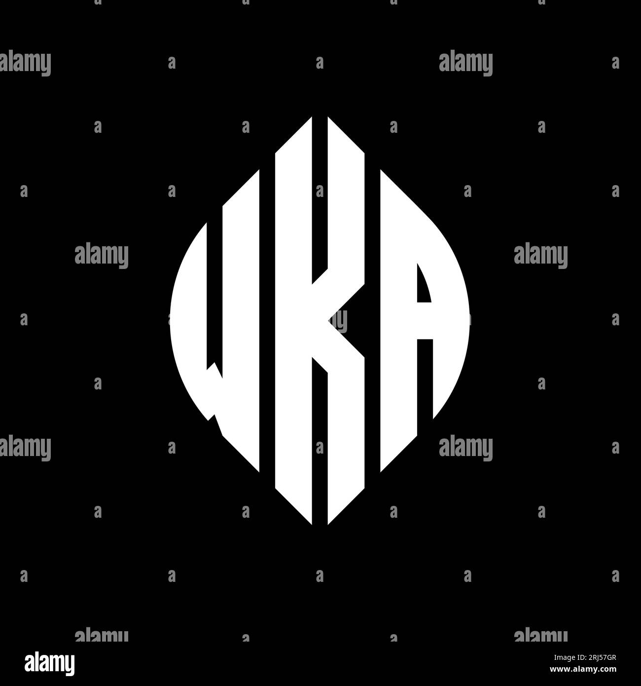WKA circle letter logo design with circle and ellipse shape. WKA ...