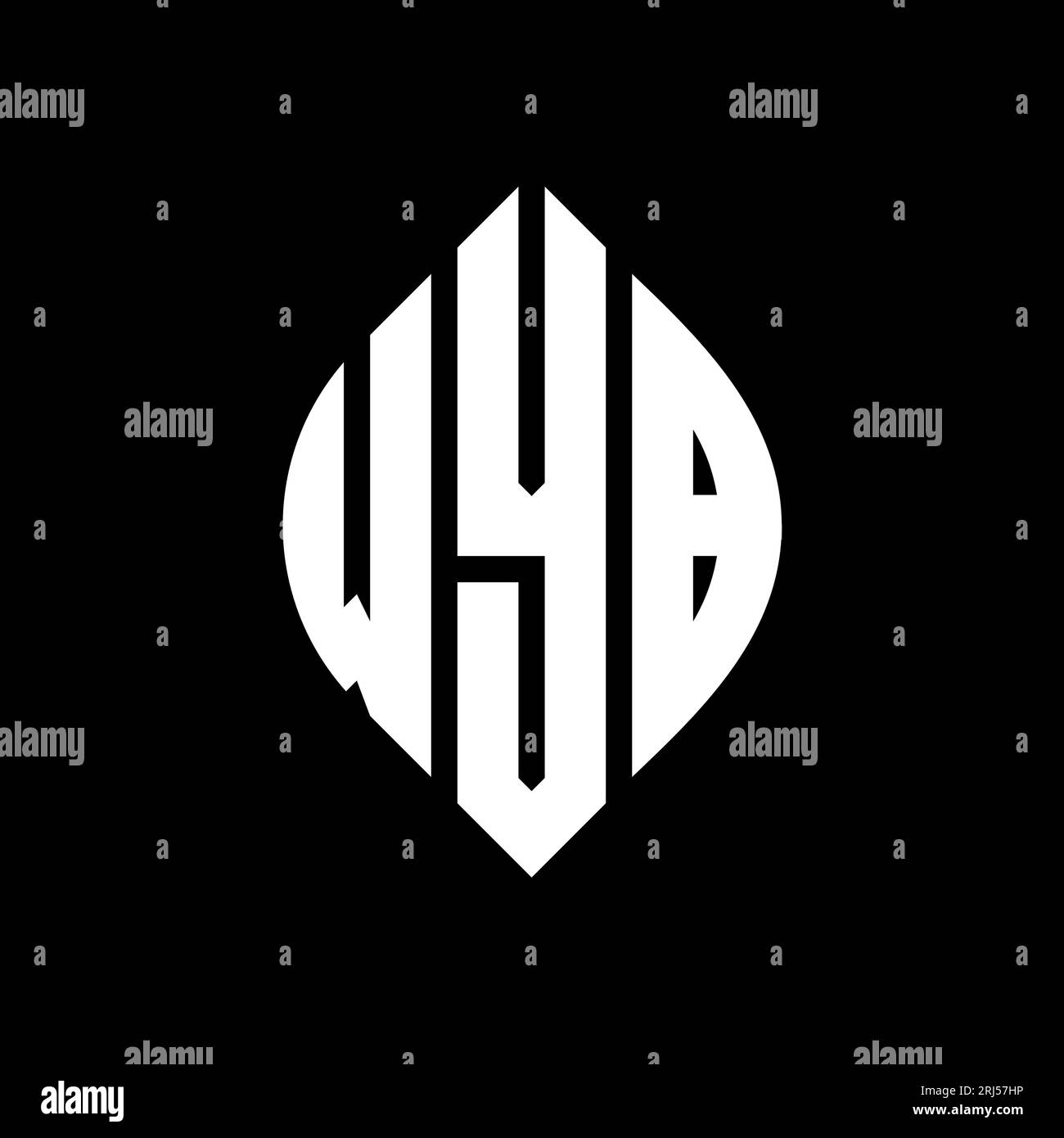 WYB circle letter logo design with circle and ellipse shape. WYB ...