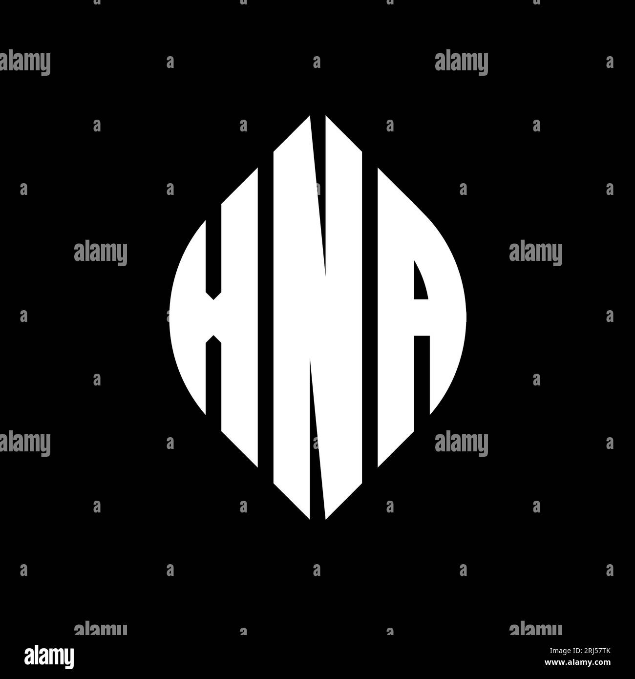 XNA circle letter logo design with circle and ellipse shape. XNA ...