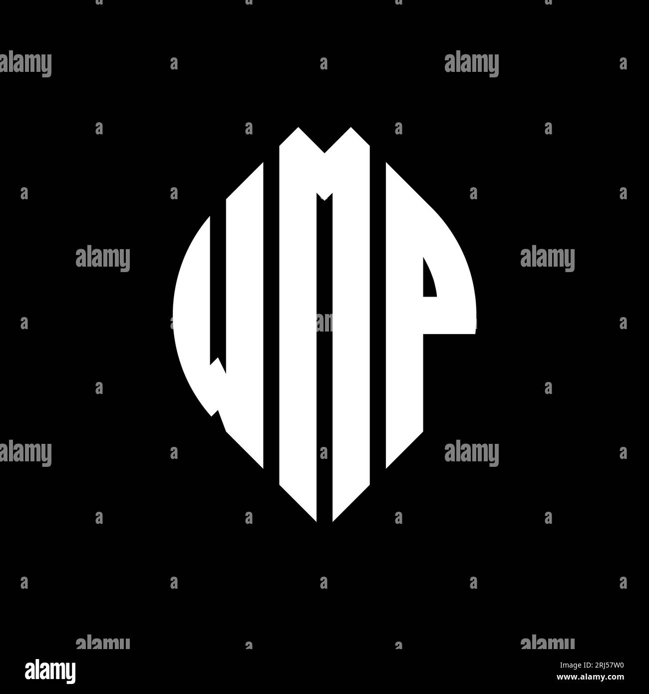 WMP circle letter logo design with circle and ellipse shape. WMP ...