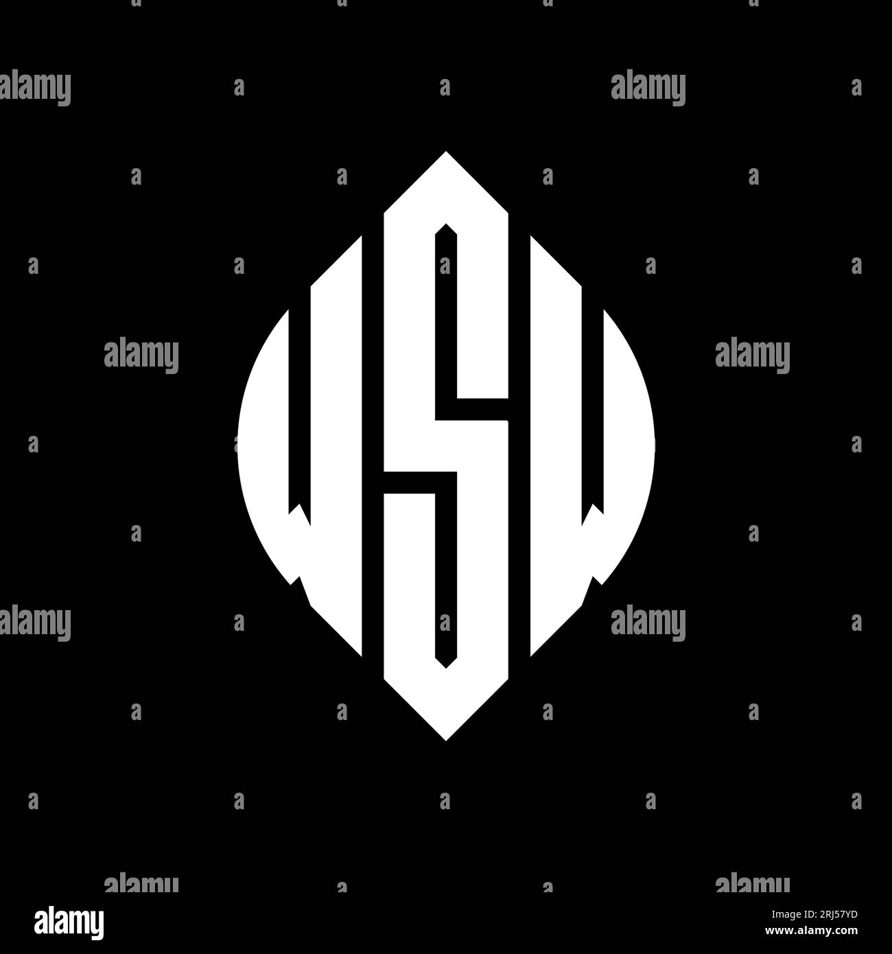 WSW circle letter logo design with circle and ellipse shape. WSW ...