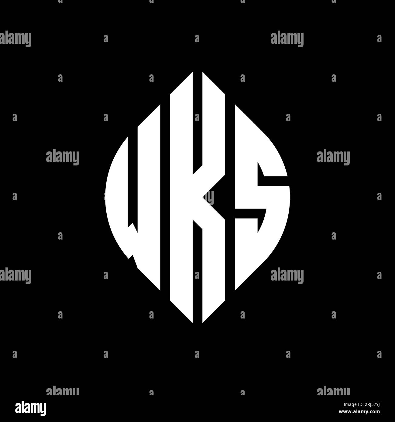 WKS circle letter logo design with circle and ellipse shape. WKS ...